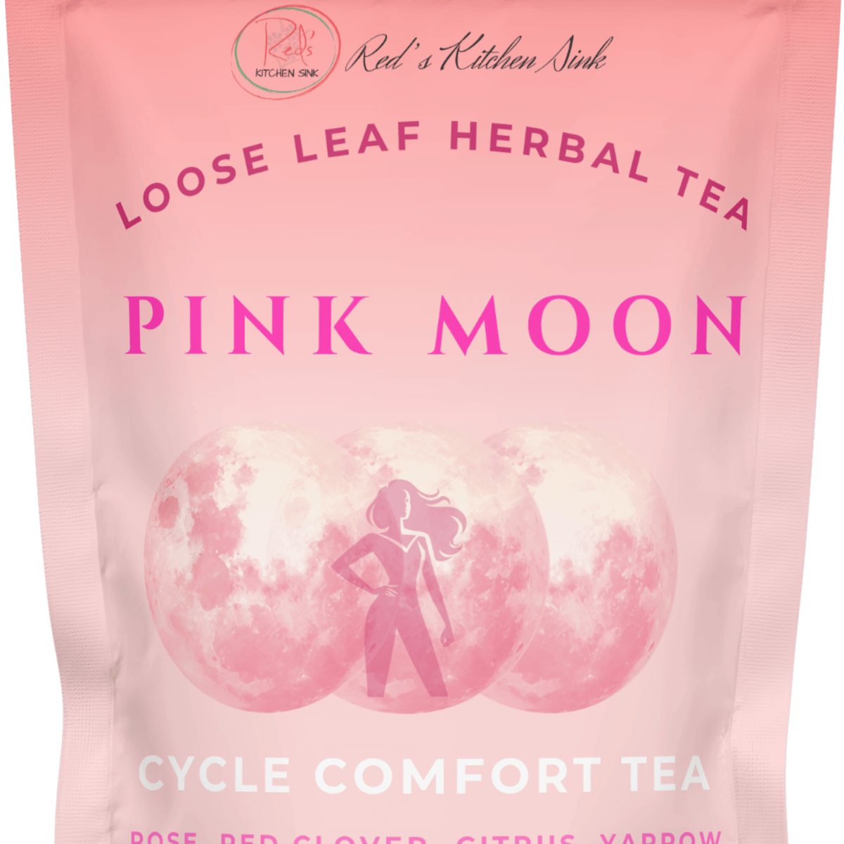 Pink Moon Cycle Comfort Tea Loose Leaf Herbal Blend | Reds Kitchen Sink ...