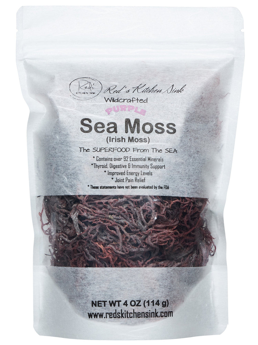 Raw Wildcrafted Irish Sea Moss, Capsules & Gel | Red’s Kitchen Sink ...